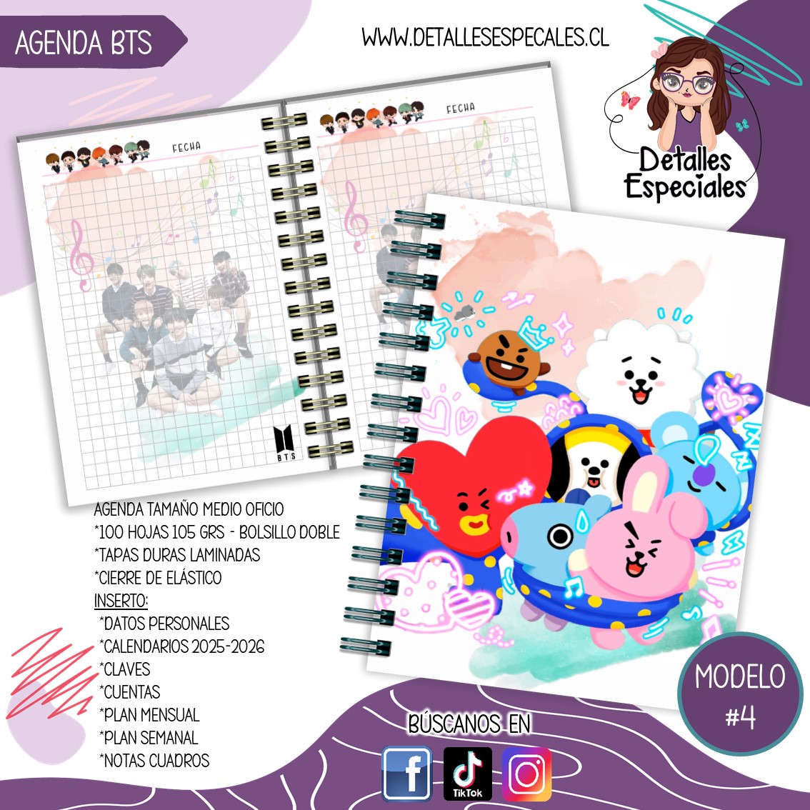 Agenda BTS - Detalles Especiales