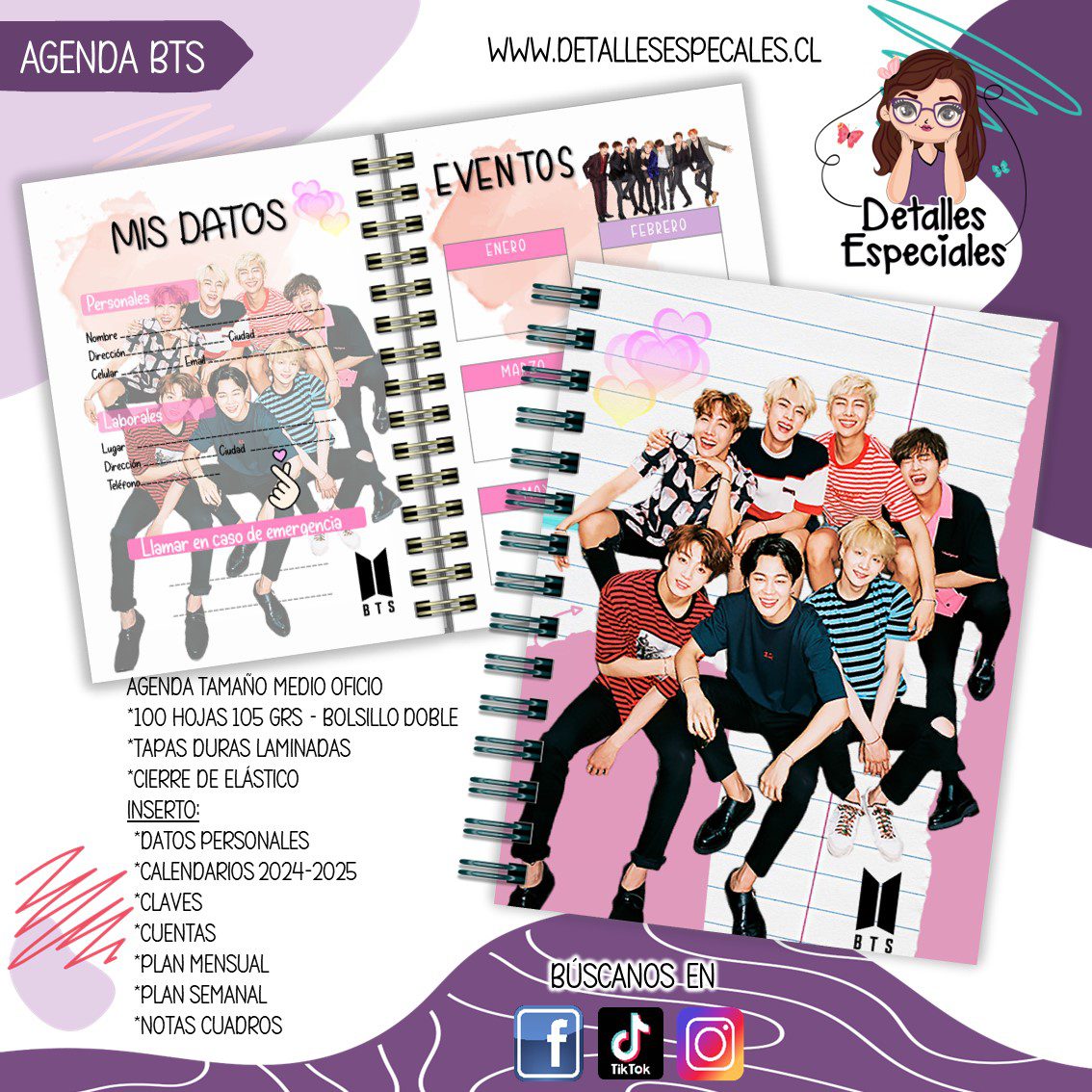 Agenda BTS - Detalles Especiales