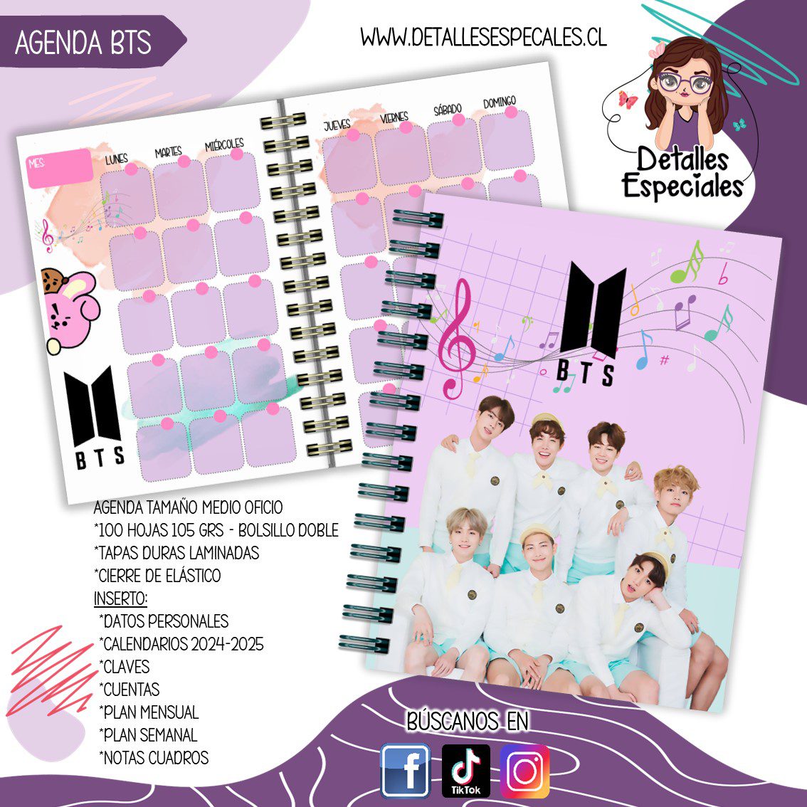 Agenda BTS - Detalles Especiales
