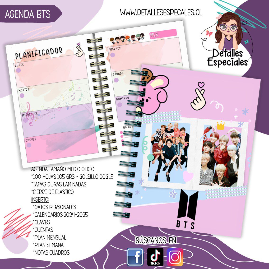 Agenda BTS - Detalles Especiales